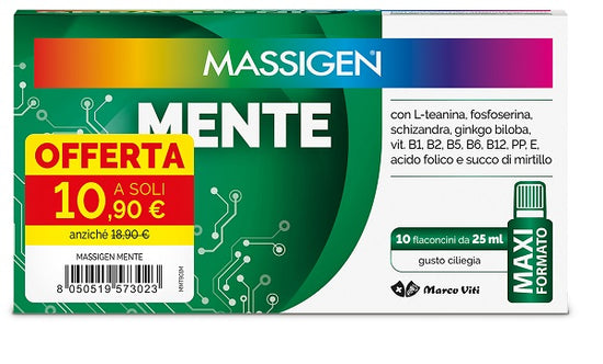 MASSIGEN MENTE 10 FLACONCINI DA 250 ML 10,90 E – Farmacia di Bettolle